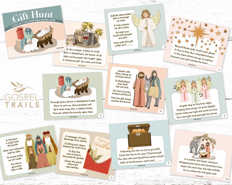 Christian Christmas Gift Hunt Indoor Scavenger Hunt Christmas Riddles ...