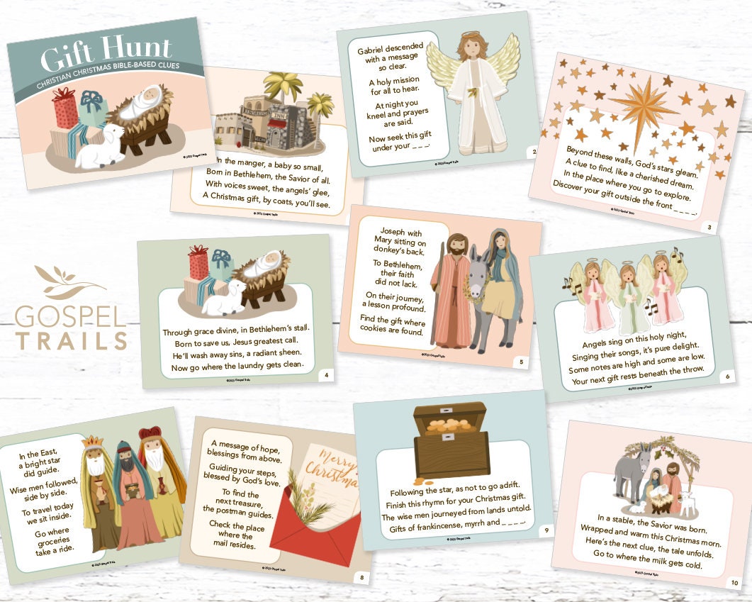 Christian Christmas Gift Hunt Indoor Scavenger Hunt Christmas Riddles ...