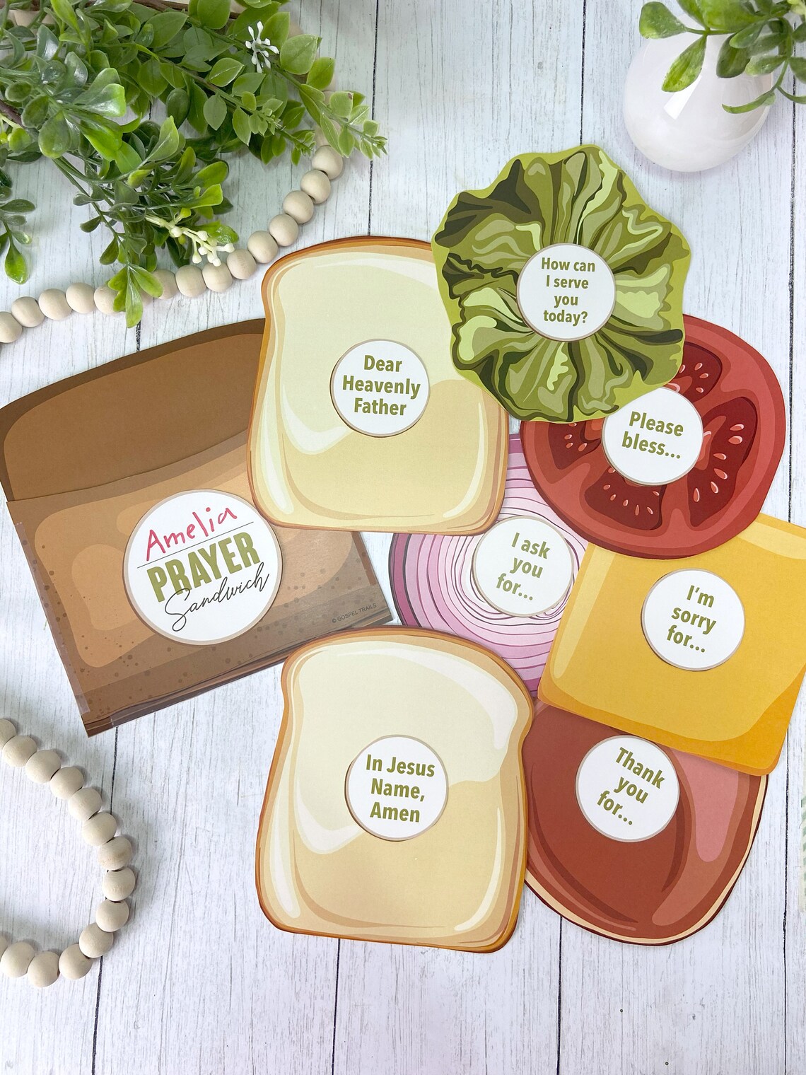 Prayer Sandwich Kids Activity Bible Lesson Activity for Homeschool ...