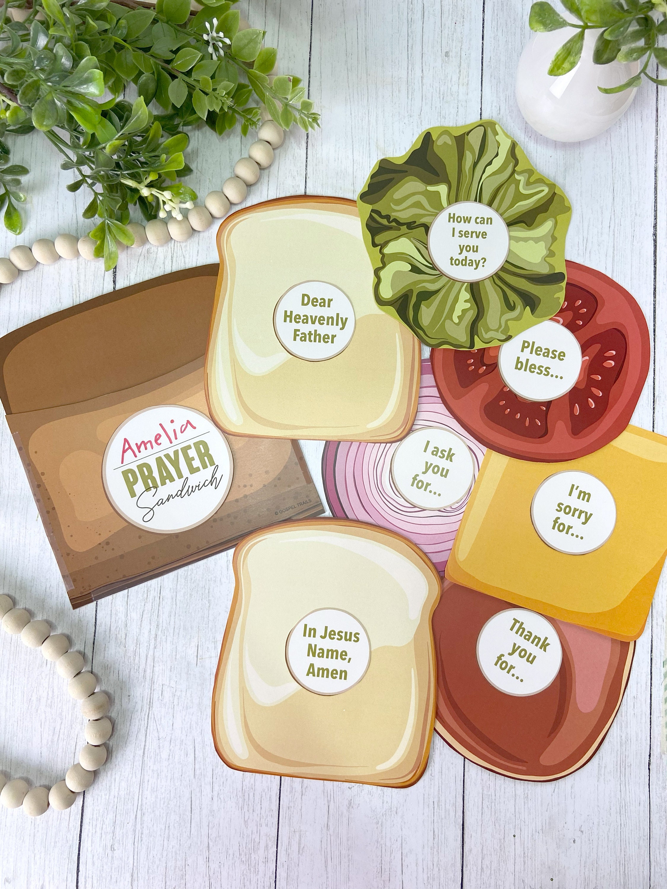 Prayer Sandwich Kids Activity Bible Lesson Activity for Homeschool ...