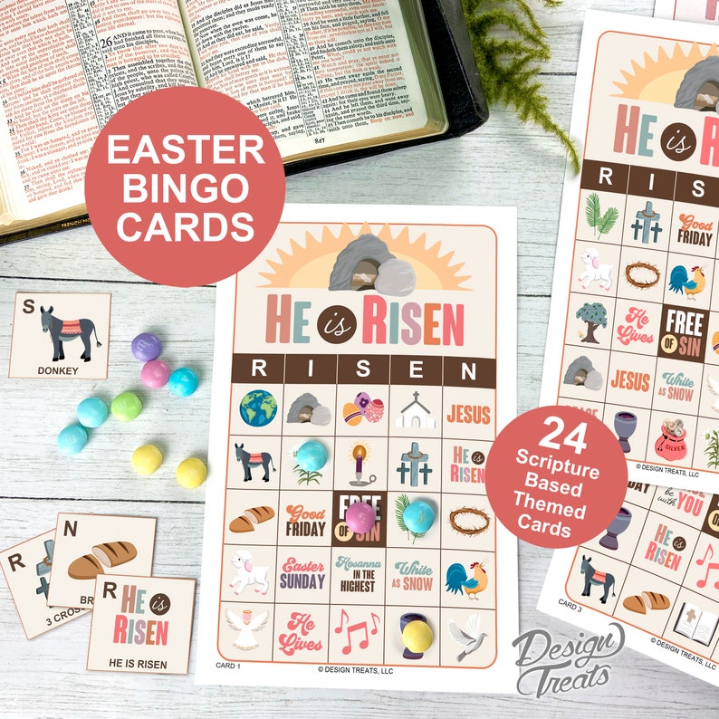 Resurrection Bingo Cards Holy Week Bingo Holy Week Easter Bible Game ...