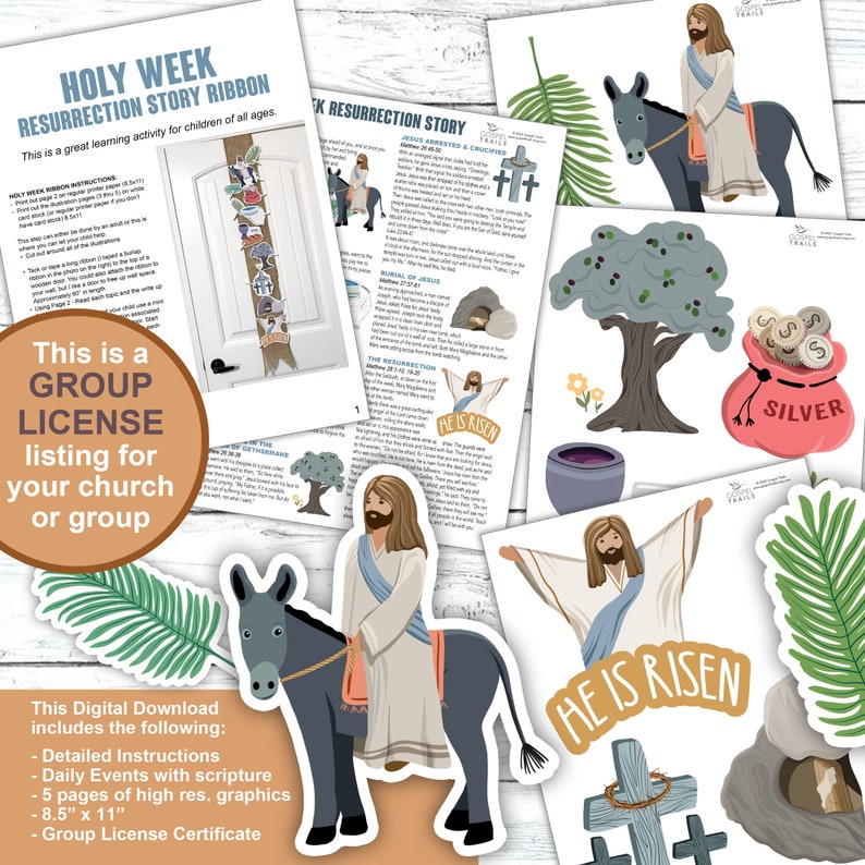 GROUP LICENSE - Holy Week for Kids - Resurrection Easter Story & Craft ...