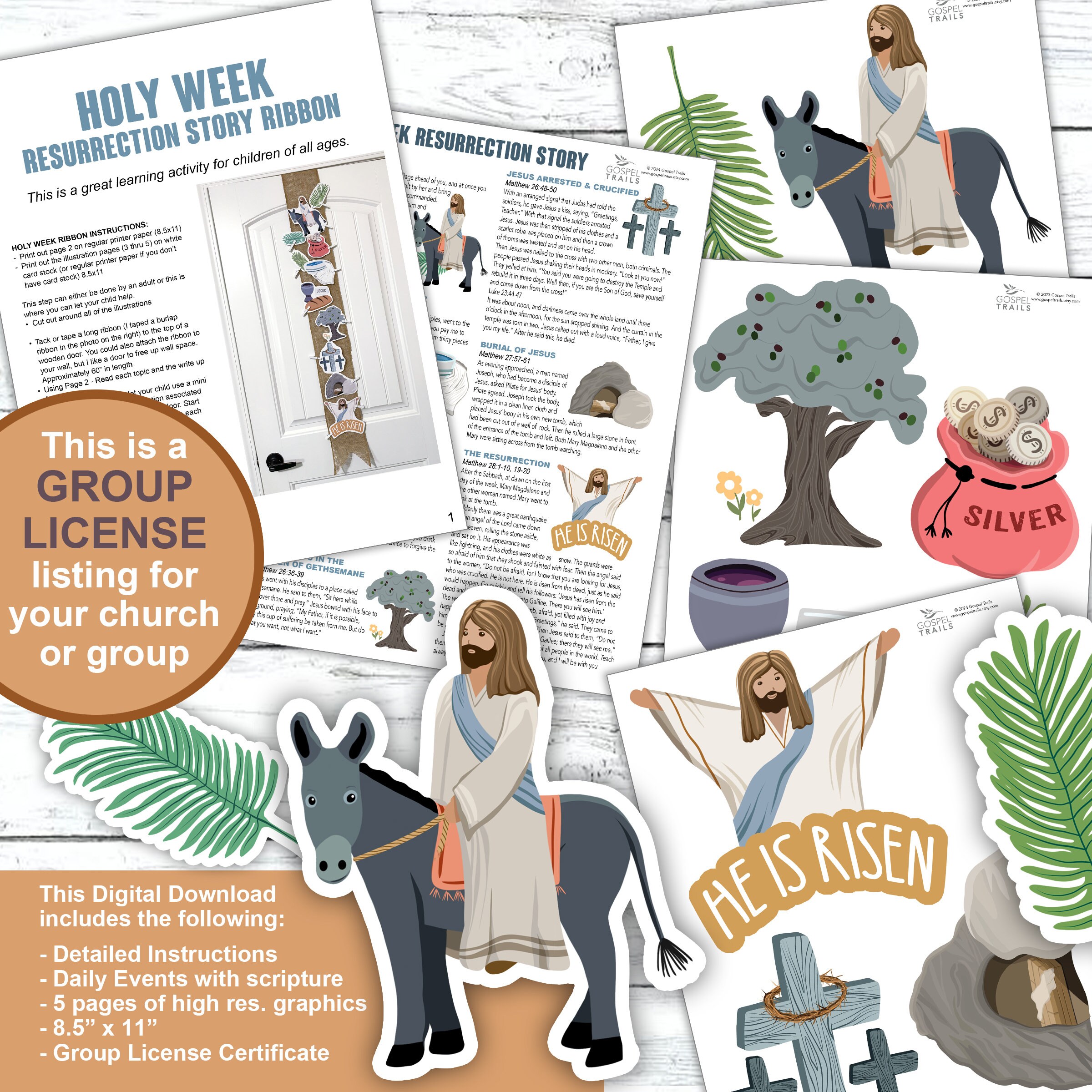 GROUP LICENSE - Holy Week for Kids - Resurrection Easter Story & Craft ...