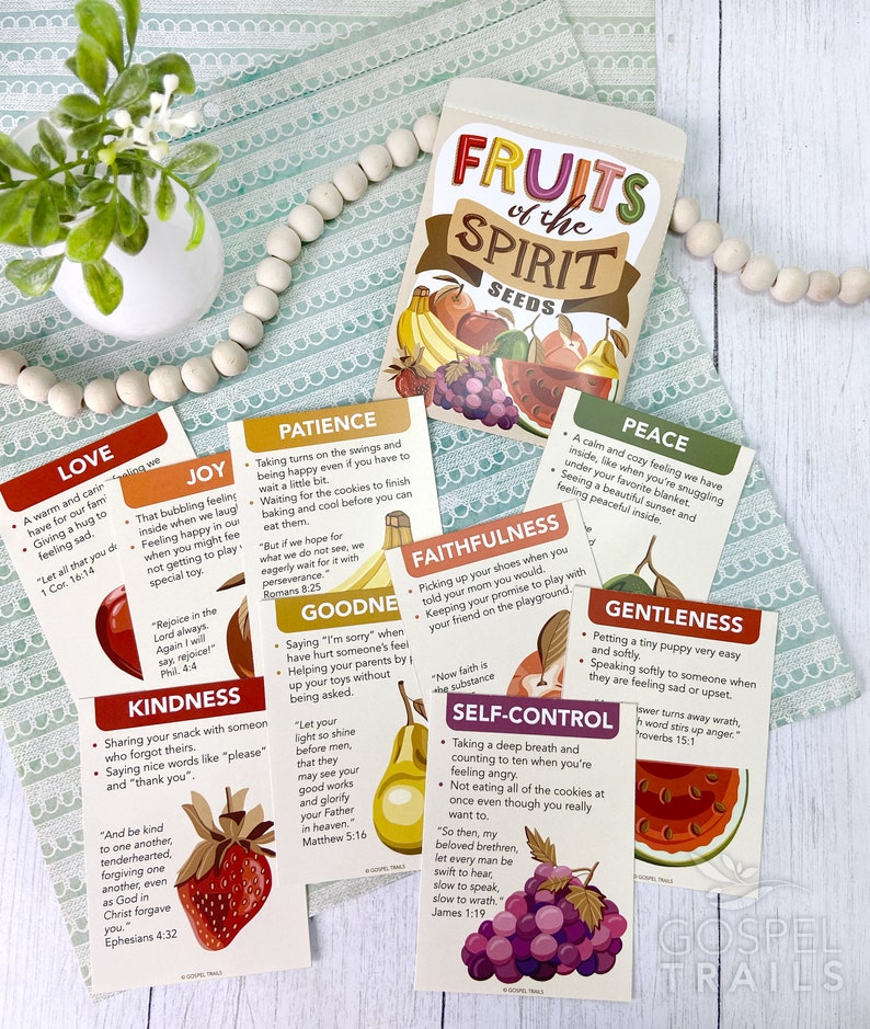 Fruits of the Spirit Seed Packet Bible Lesson for Kids Craft Bible ...
