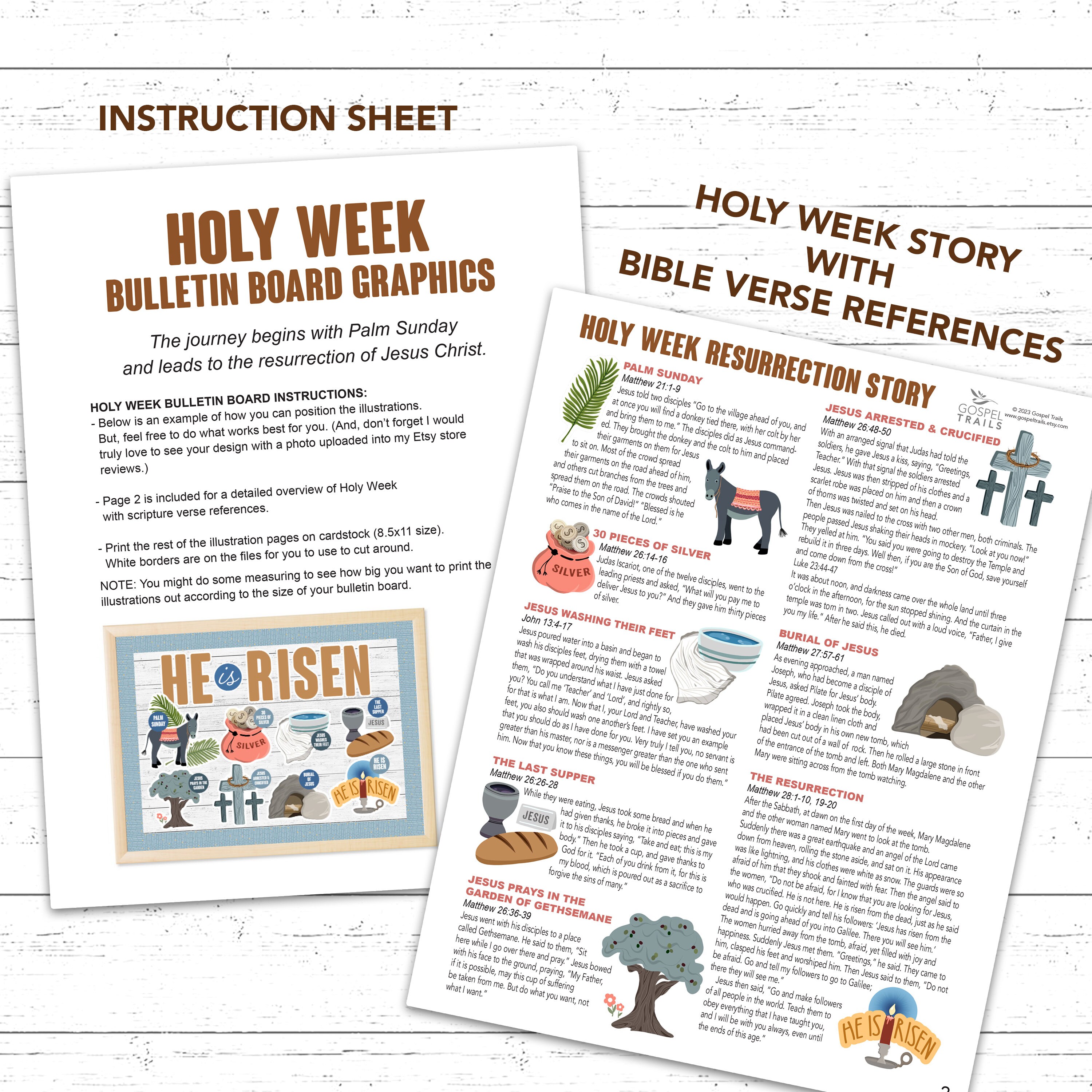 Holy Week Bulletin Board Art for Church Easter Bulletin Board - Etsy