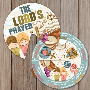 Faith Inspired Lord's Prayer Craft Spinning Wheel Lords Prayer ...