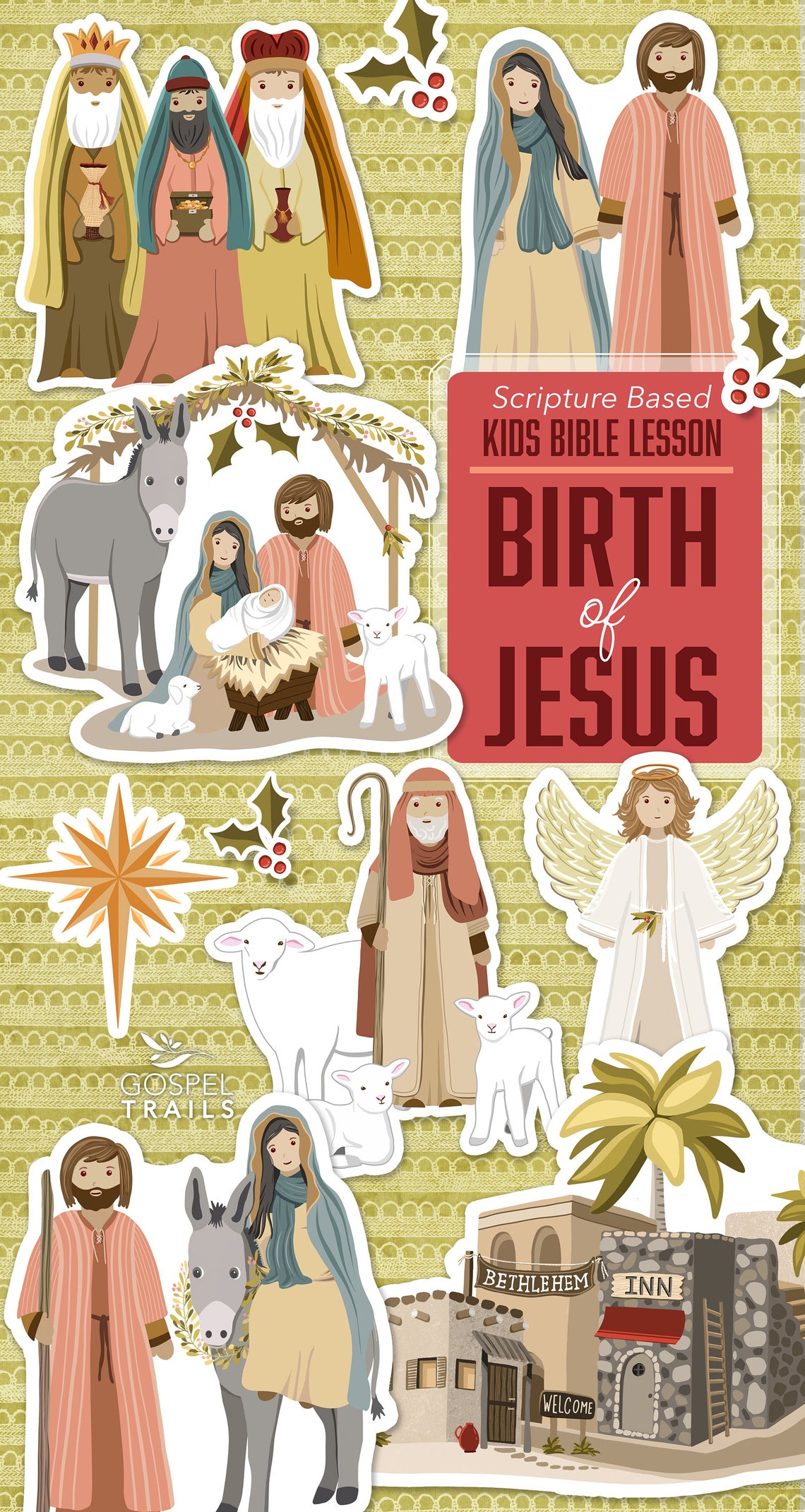 Jesus Birth Nativity Bible Lesson for Kids Christmas Activity Advent ...