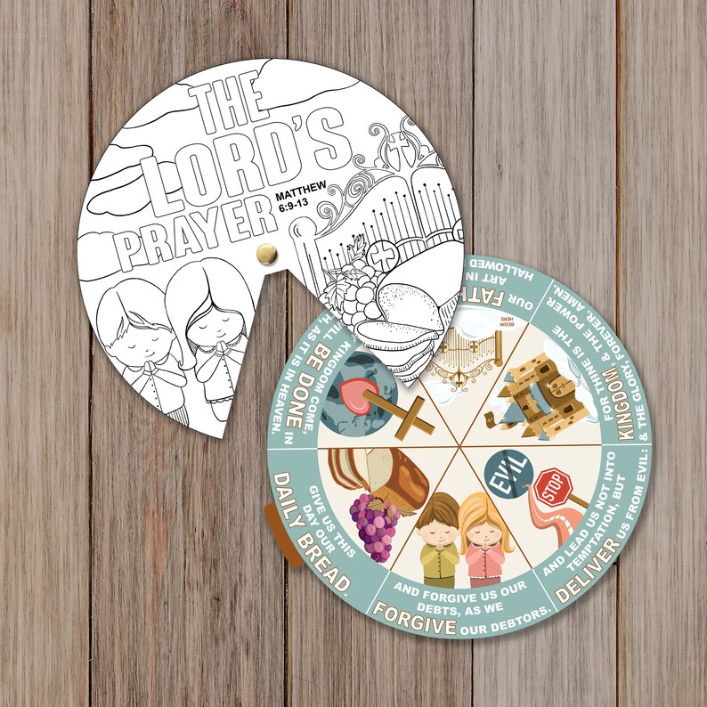 Faith Inspired Lord's Prayer Craft Spinning Wheel Lords Prayer ...