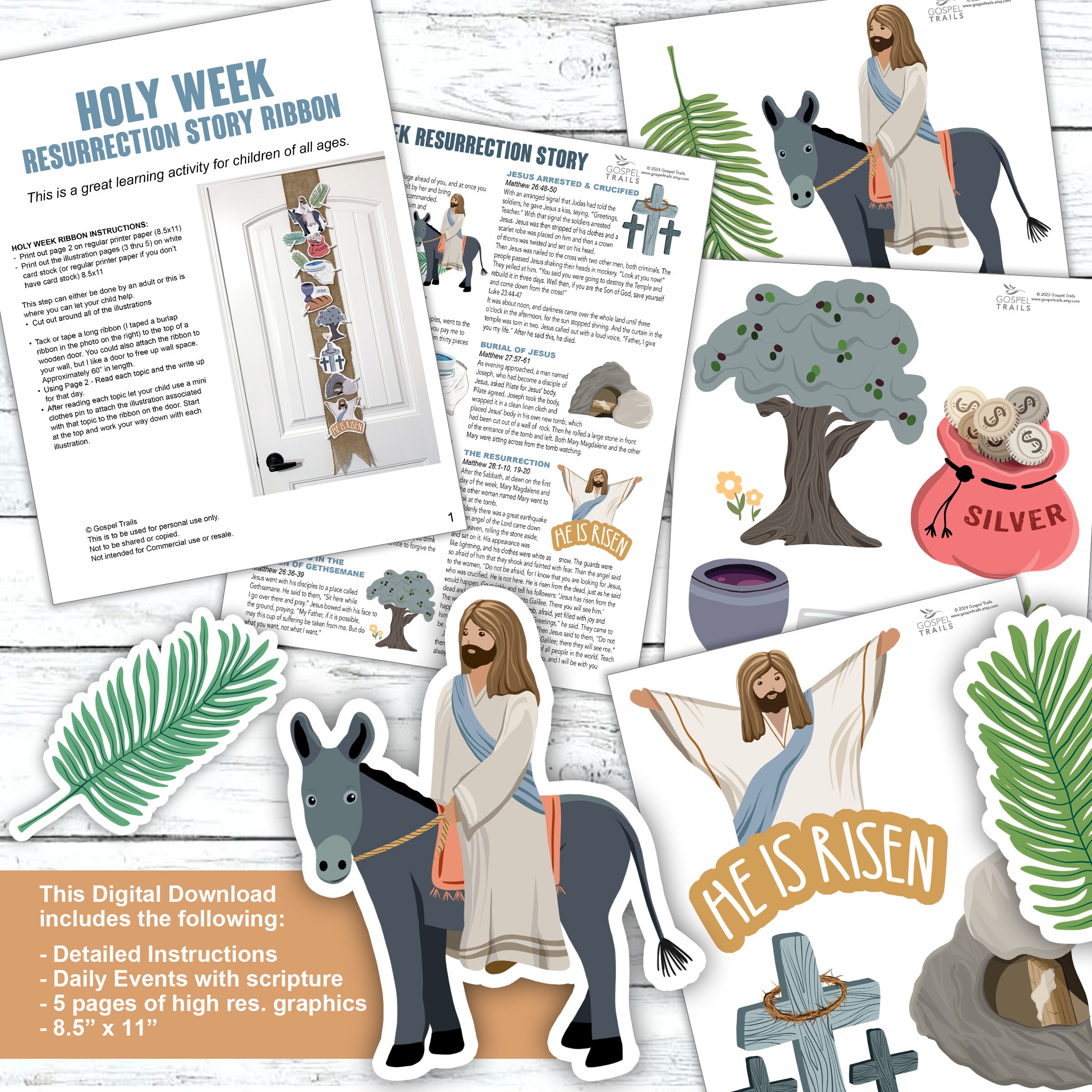 Holy Week Easter Bundle Printables Holy Week Coloring Wheel, Easter ...