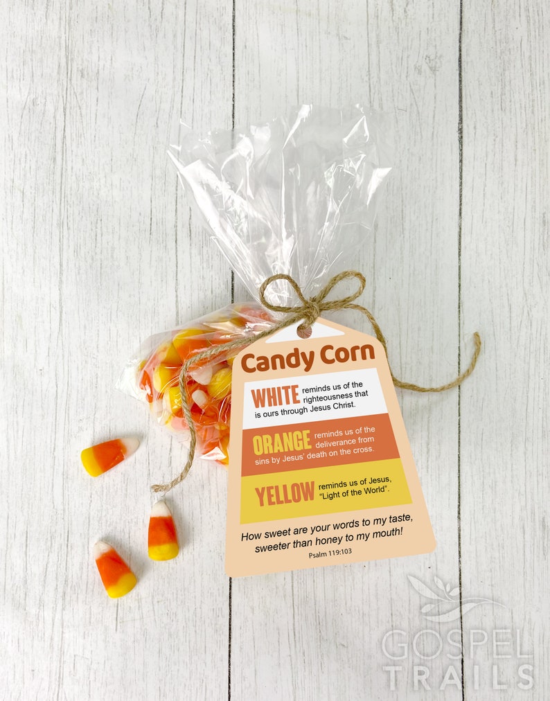 Candy Corn Trinity Christian Treat Topper for Harvest Fall Festival ...