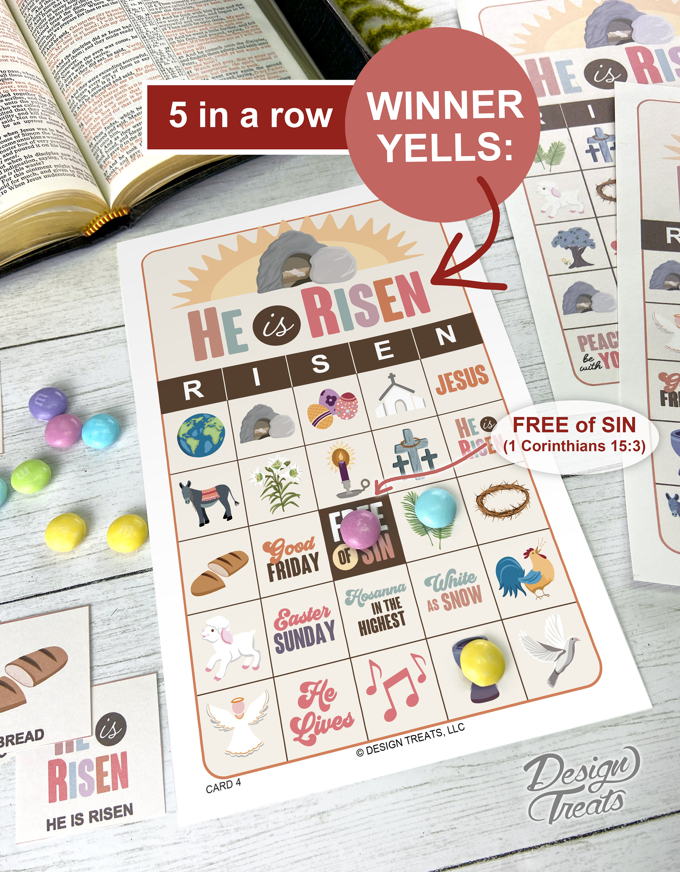 Resurrection Bingo Cards Holy Week Bingo Holy Week Easter Bible Game ...