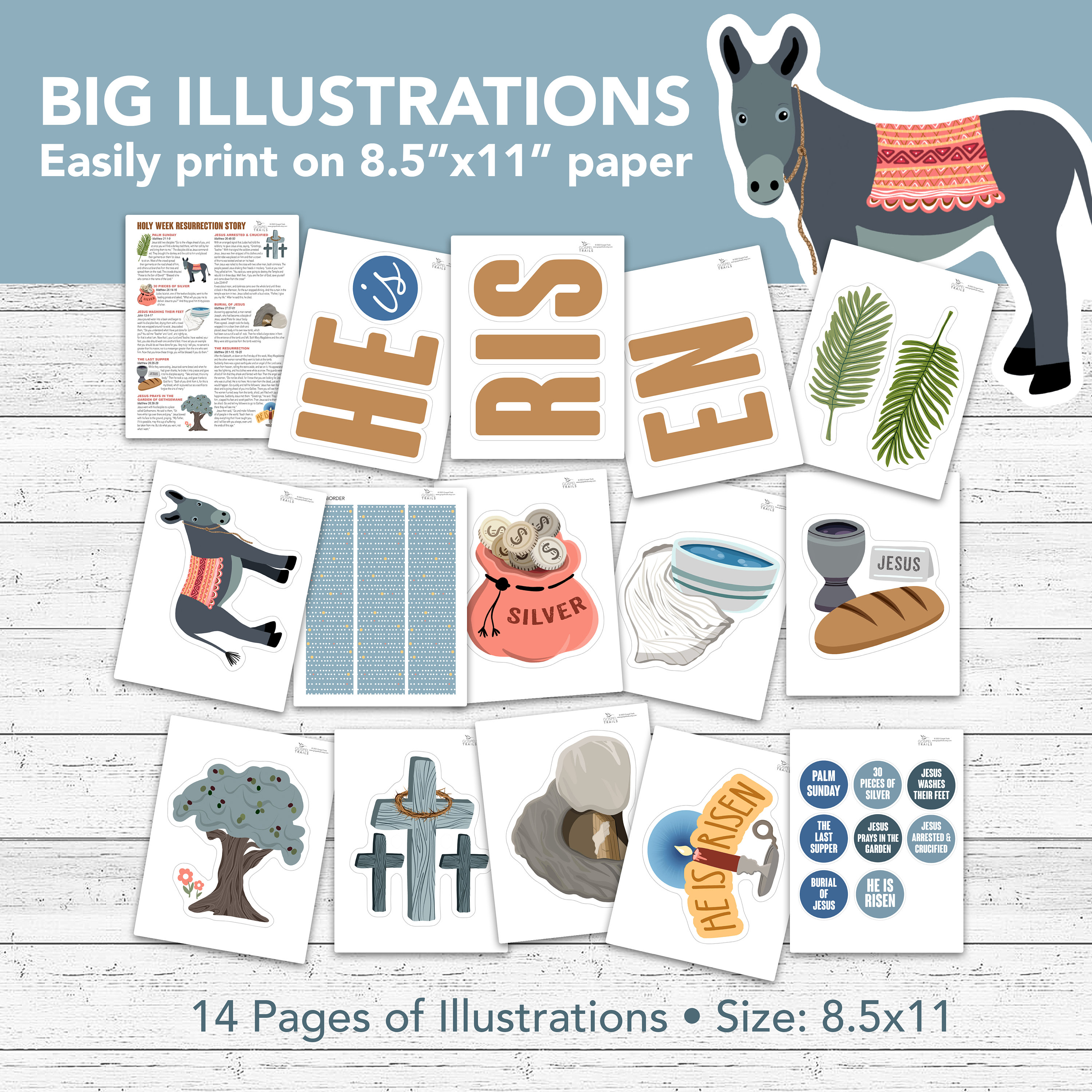 Holy Week Bulletin Board Art for Church Easter Bulletin Board Decor for ...