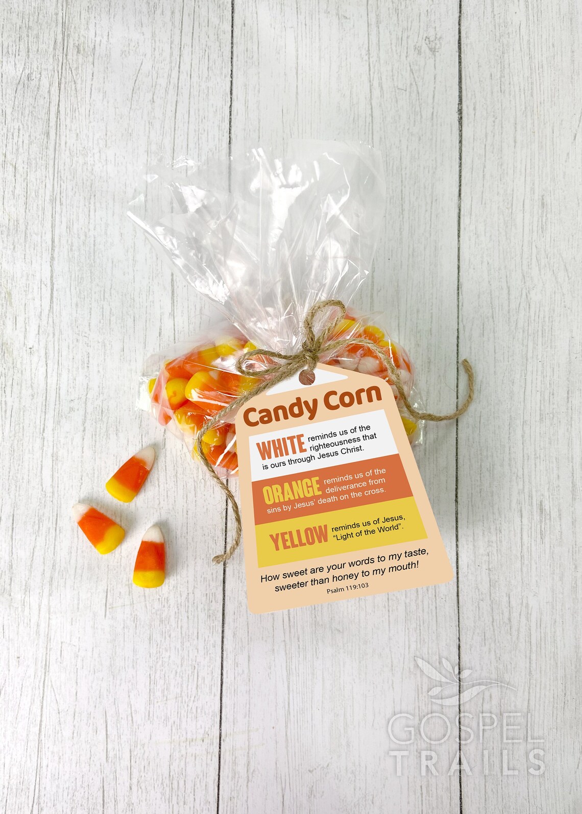 Candy Corn Trinity Christian Treat Topper for Harvest Fall Festival ...