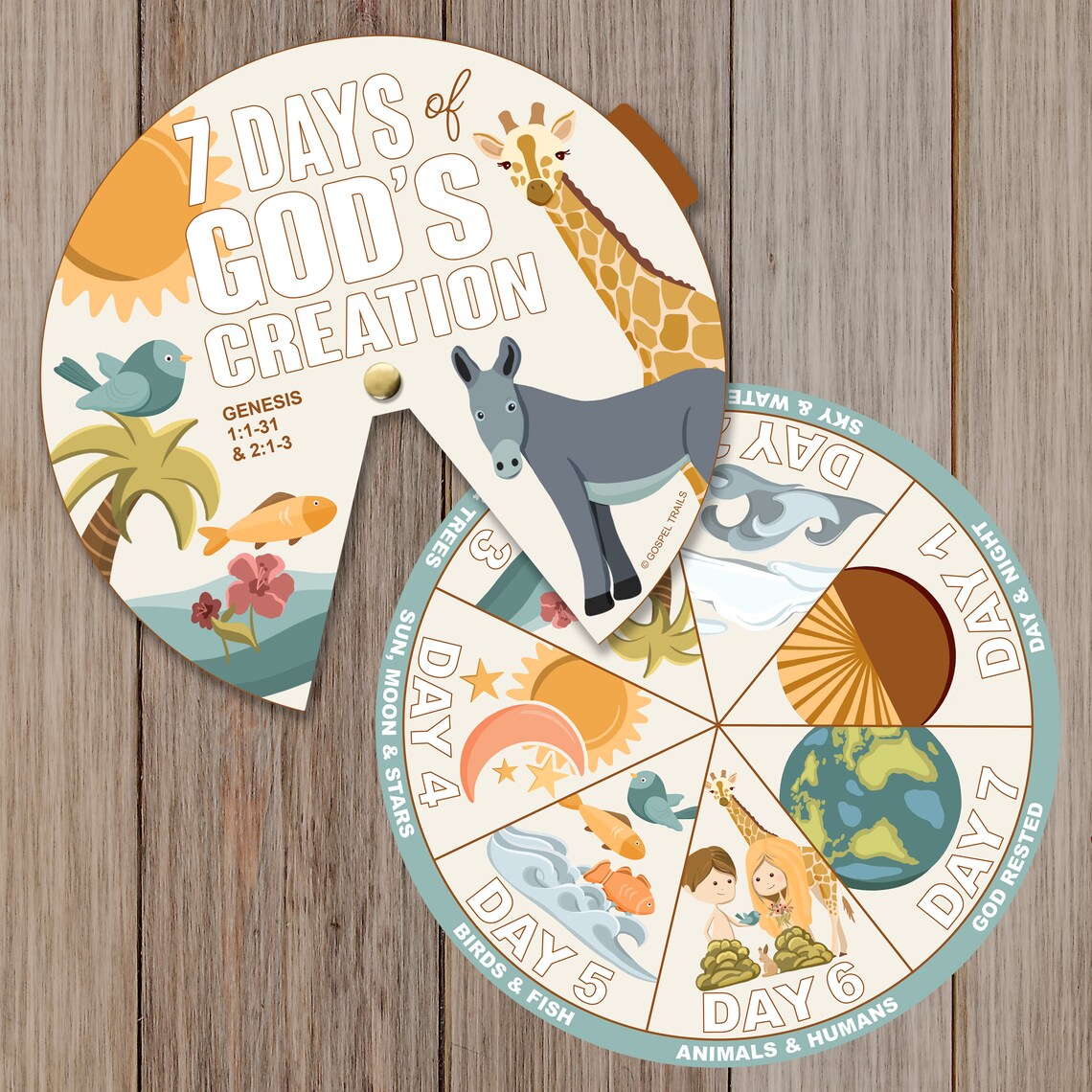 Days of Creation Bible Story Coloring Wheel Printable Bible - Etsy