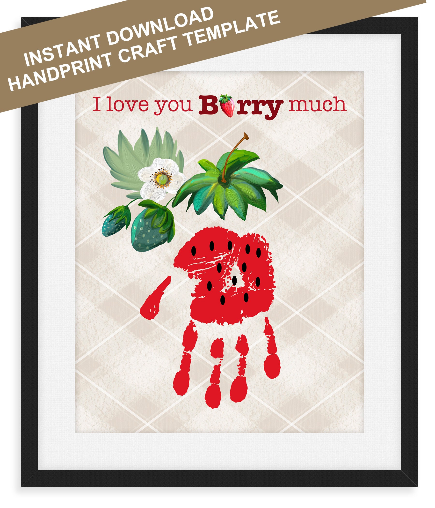 Kids Craft Strawberry Handprint Art Craft Mother's Day Activity ...