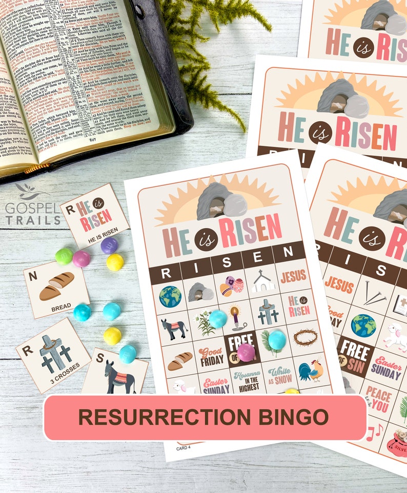 Easter Scripture Based Resurrection Bingo Cards Holy Week Easter Bible ...
