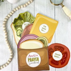 Prayer Sandwich Bible Lesson Kids Activity for Homeschool Bible Craft ...