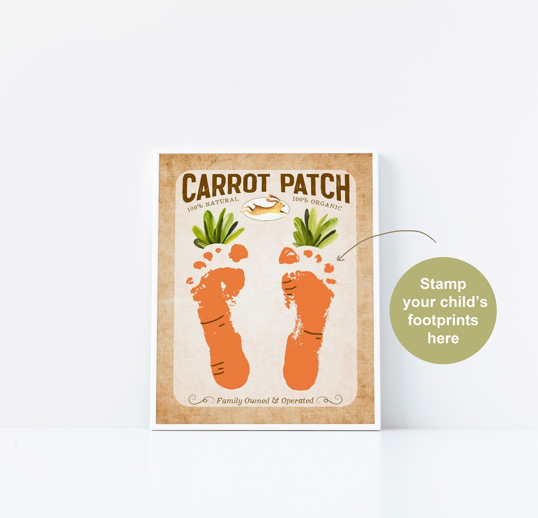 Carrot Patch Farm Sign Easter Footprint Art Craft Kids Baby Toddler ...
