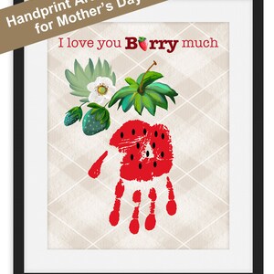 Kids Craft Strawberry Handprint Art Craft Mother's Day Activity ...