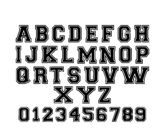 Varsity Font Svg, Block Font Svg, College Font, University Font ...