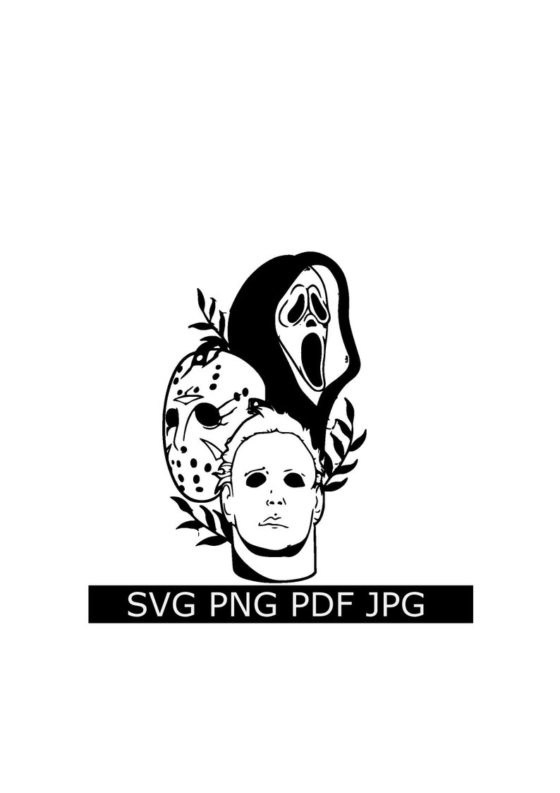 Horror Trio SVG Michael Myers Ghostface Jason Voorhees Halloween Scream ...
