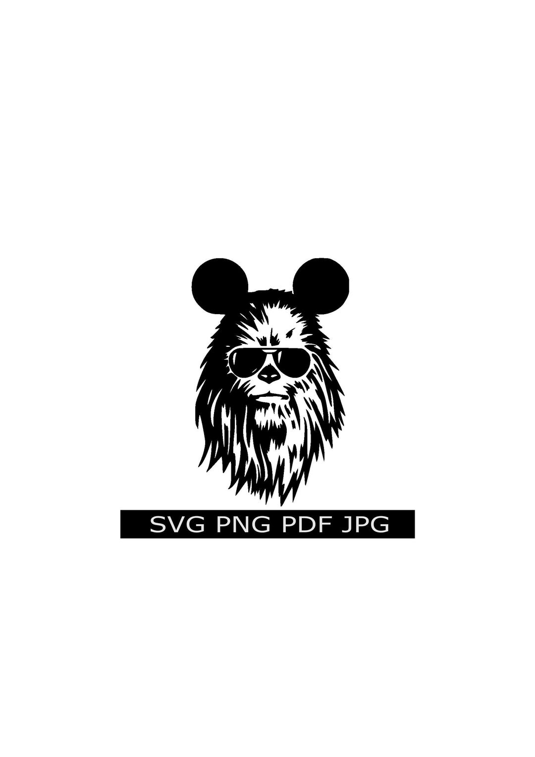 Chewbacca SVG Chewie With Mouse Ears SVG Star Wars Svg - Etsy Australia