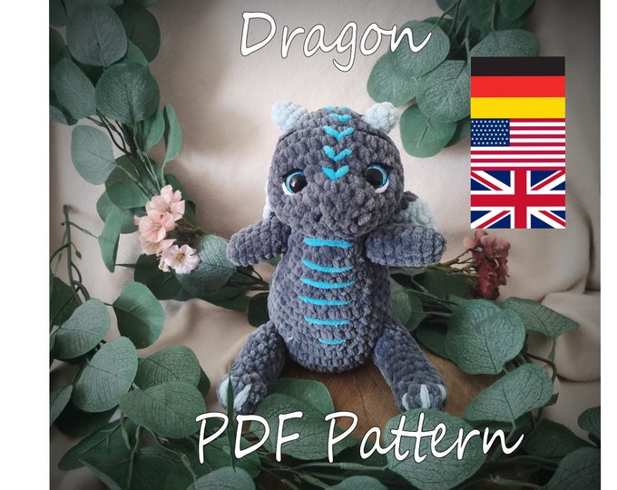 Instructions for the Little Baby Dragon Haru, Crocheted Dragon - Etsy
