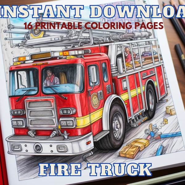 Firefighter Coloring Book - Etsy