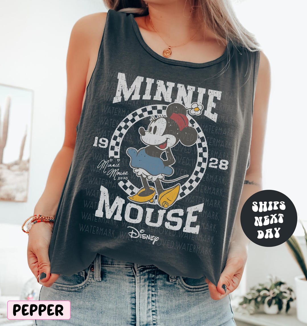 Disney Tank Top Minnie Mouse Jersey Tank Retro Minnie Mouse Comfort ...