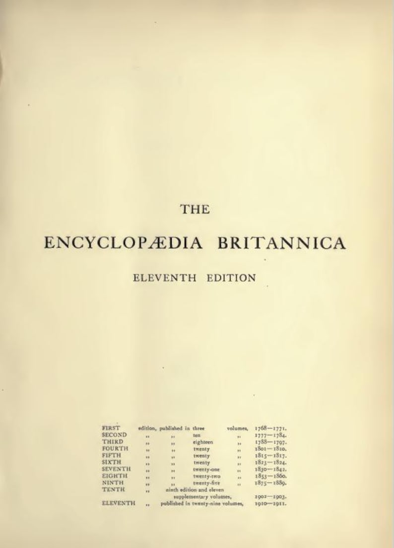 Encyclopedia Britannica 11th & 12th Editions – Complete 32 Volumes (PDF ...