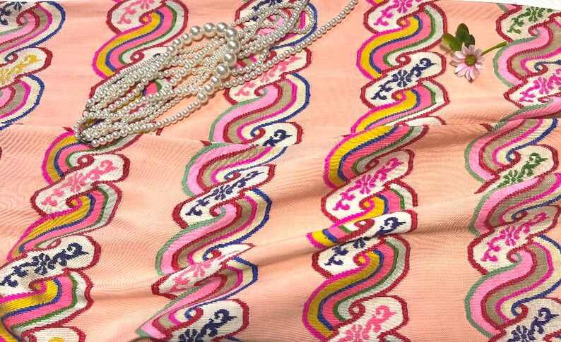 Pink Burmese Luntaya Acheik Longyi Ethnic Wrap Tube Skirt Silk Textile ...