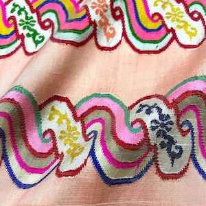 Pink Burmese Luntaya Acheik Longyi Ethnic Wrap Tube Skirt Silk Textile ...