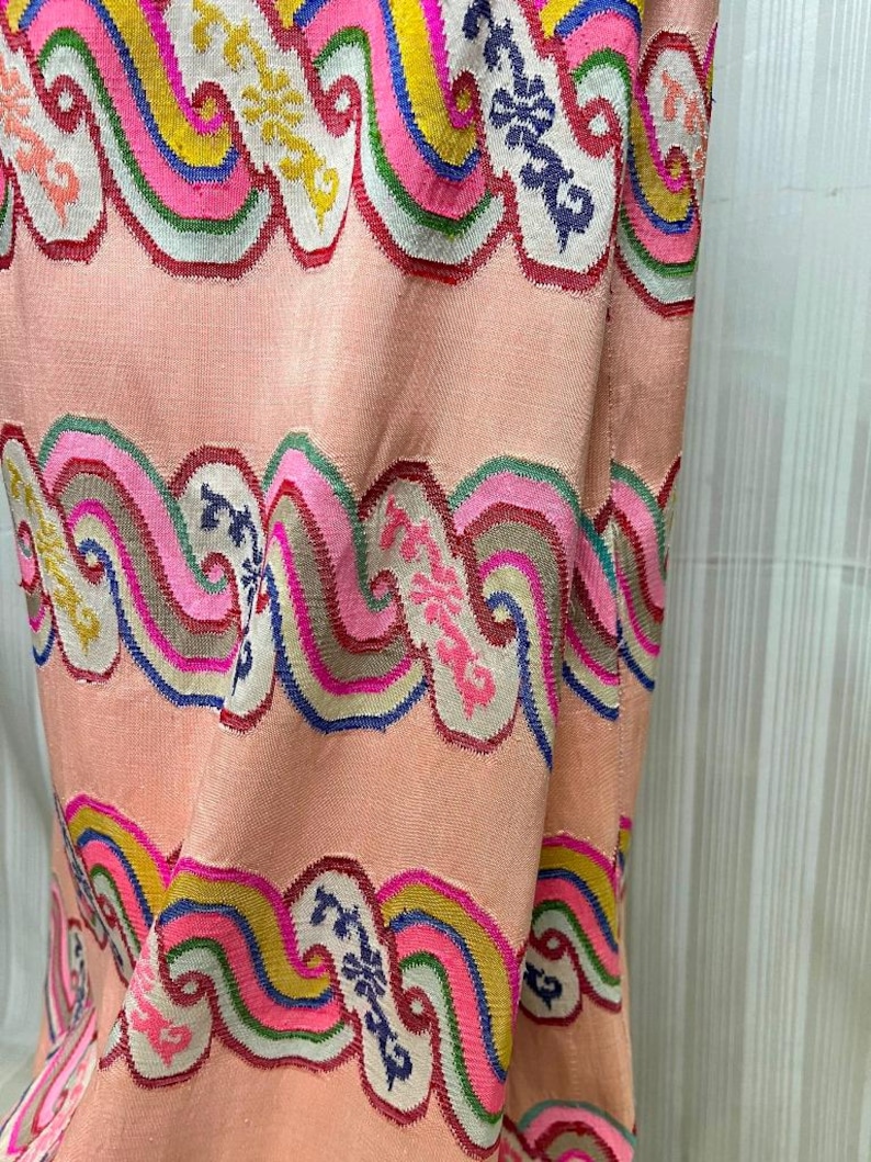 Pink Burmese Luntaya Acheik Longyi Ethnic Wrap Tube Skirt Silk Textile ...