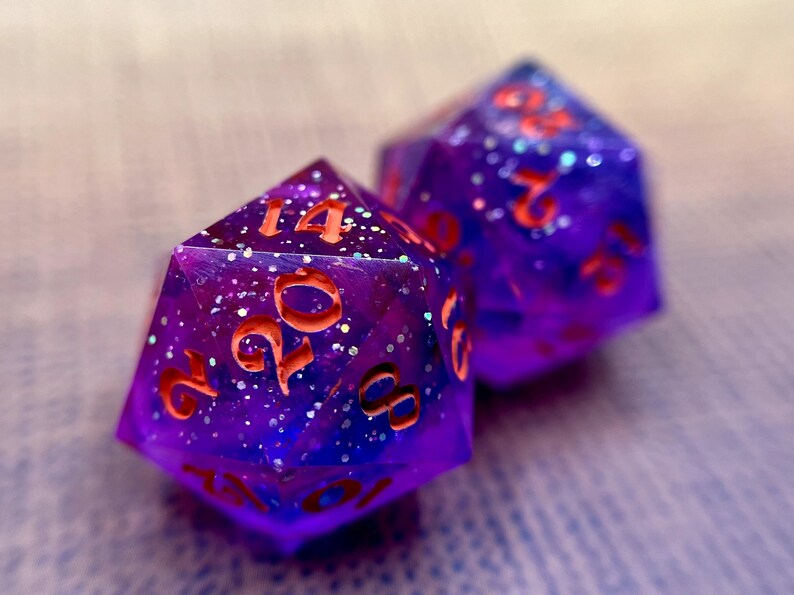 Neon Nebula Advantage D20 Pair Resin Polyhedral Dice - Etsy