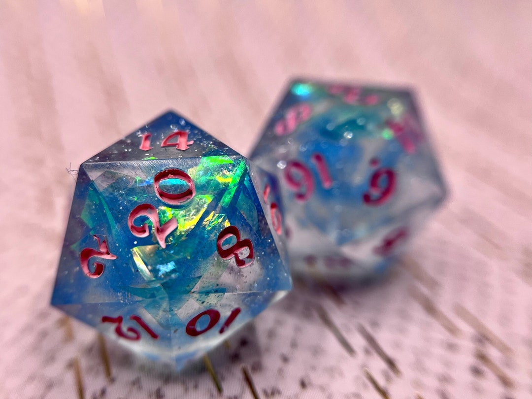 Crystal Skies - Advantage D20 Pair - Resin Polyhedral Dice - TTRPG Dice ...