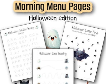 Fall Morning Menu Pages | Homeschool Morning Menu Pages | Preschool ...