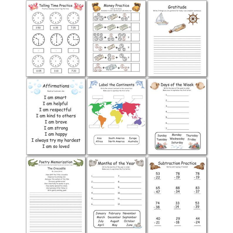 2nd Grade Morning Menu Printable | Fun Educational Activities (PDF) - Etsy