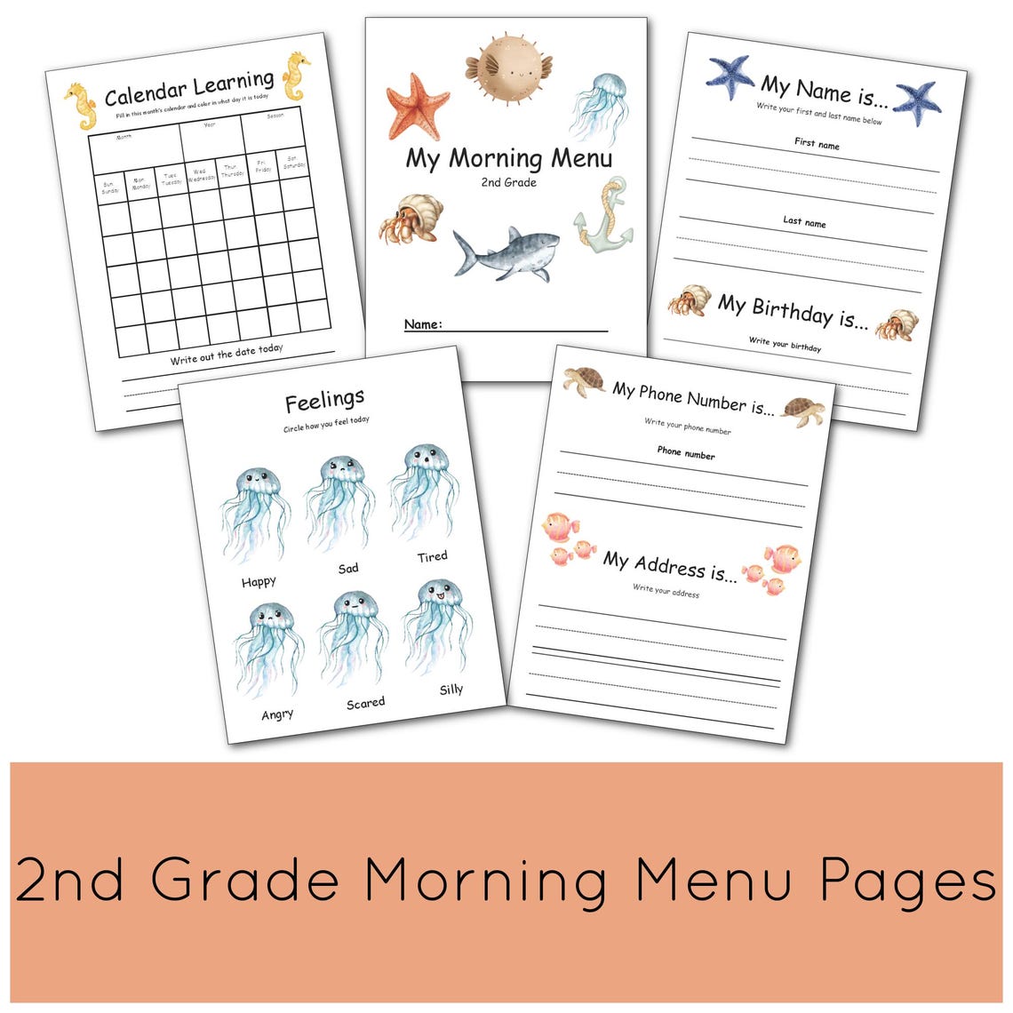 2nd Grade Morning Menu Printable | Fun Educational Activities (PDF) - Etsy