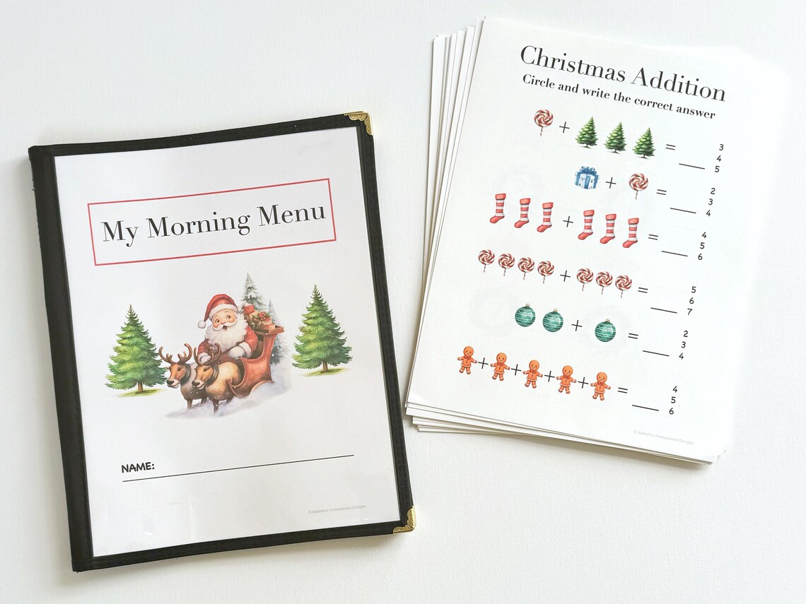 Christmas Morning Menu | Preschool Activity Book (printable) - Etsy