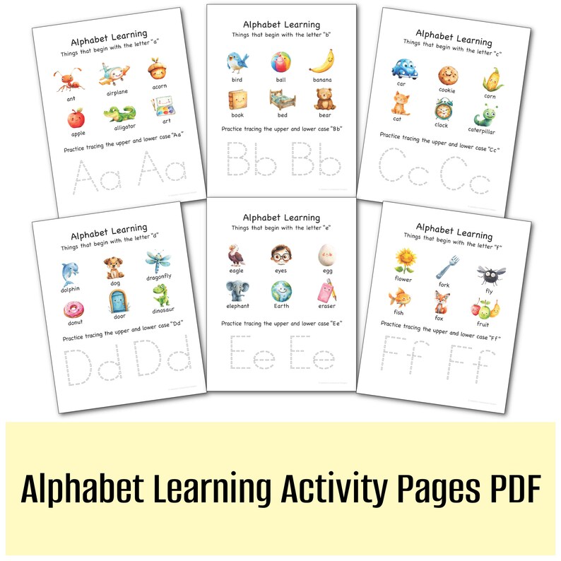 Alphabet Learning Activity Pages - Etsy