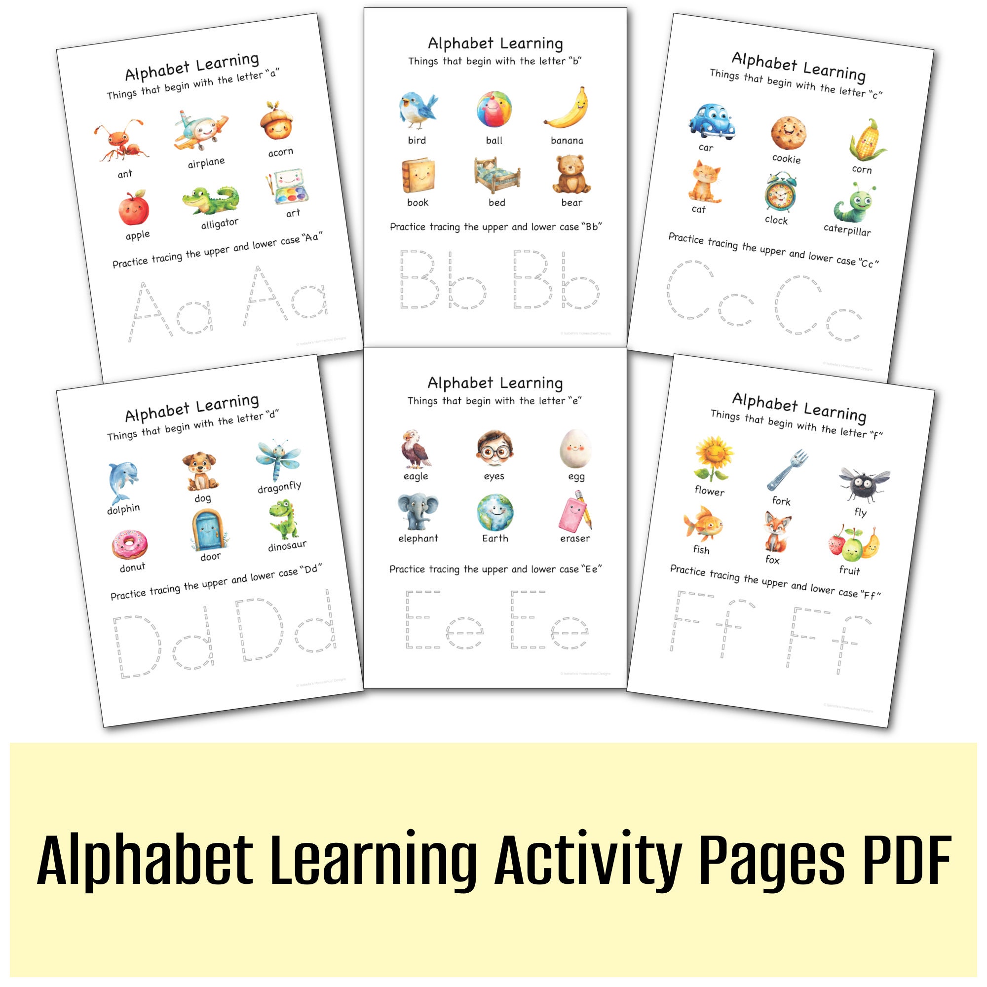 Alphabet Learning Activity Pages - Etsy