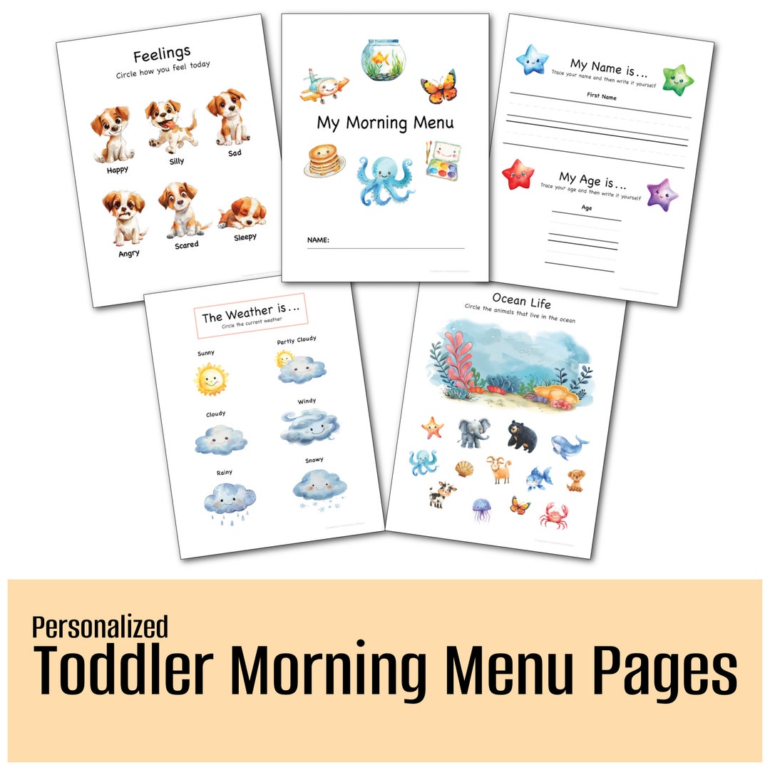 Personalized Morning Menu Printable for Toddlers | Custom Name & Age ...