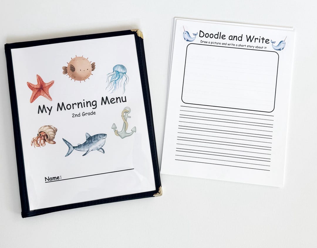 2nd Grade Morning Menu | Homeschool Activity Book, Reusable Pages - Etsy