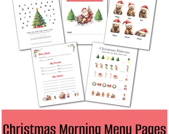 Christmas Preschool Morning Menu - Etsy
