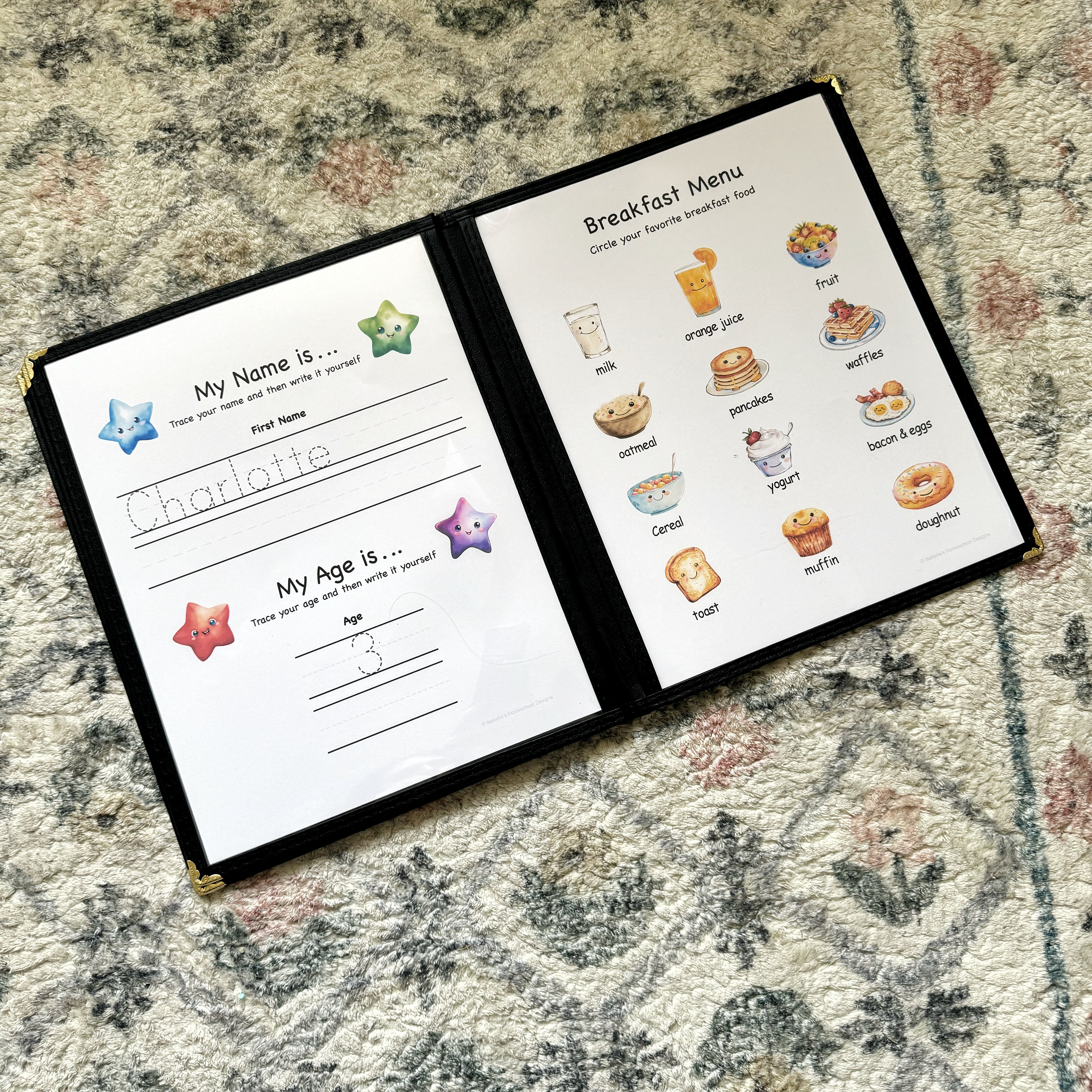 Personalized Morning Menu for Toddlers | Custom Name & Age + 21 ...