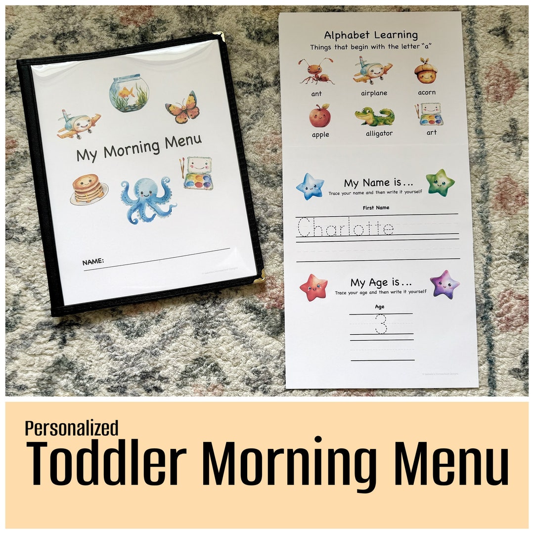 Personalized Morning Menu for Toddlers | Custom Name & Age + 21 ...