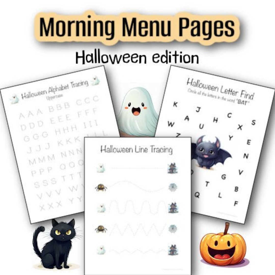 Halloween Morning Menu Pages | Homeschool Morning Menu | Homeschool ...