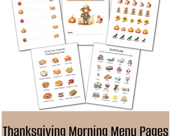 Fall Morning Menu Pages | Homeschool Morning Menu Pages | Preschool ...