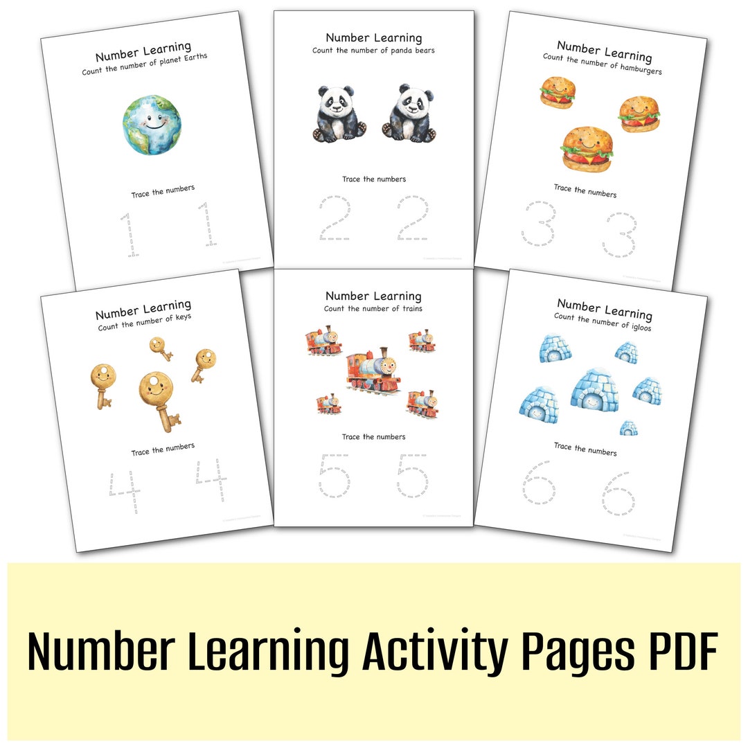 Number Tracing Activity Pages | Preschool & Kindergarten (PDF) - Etsy