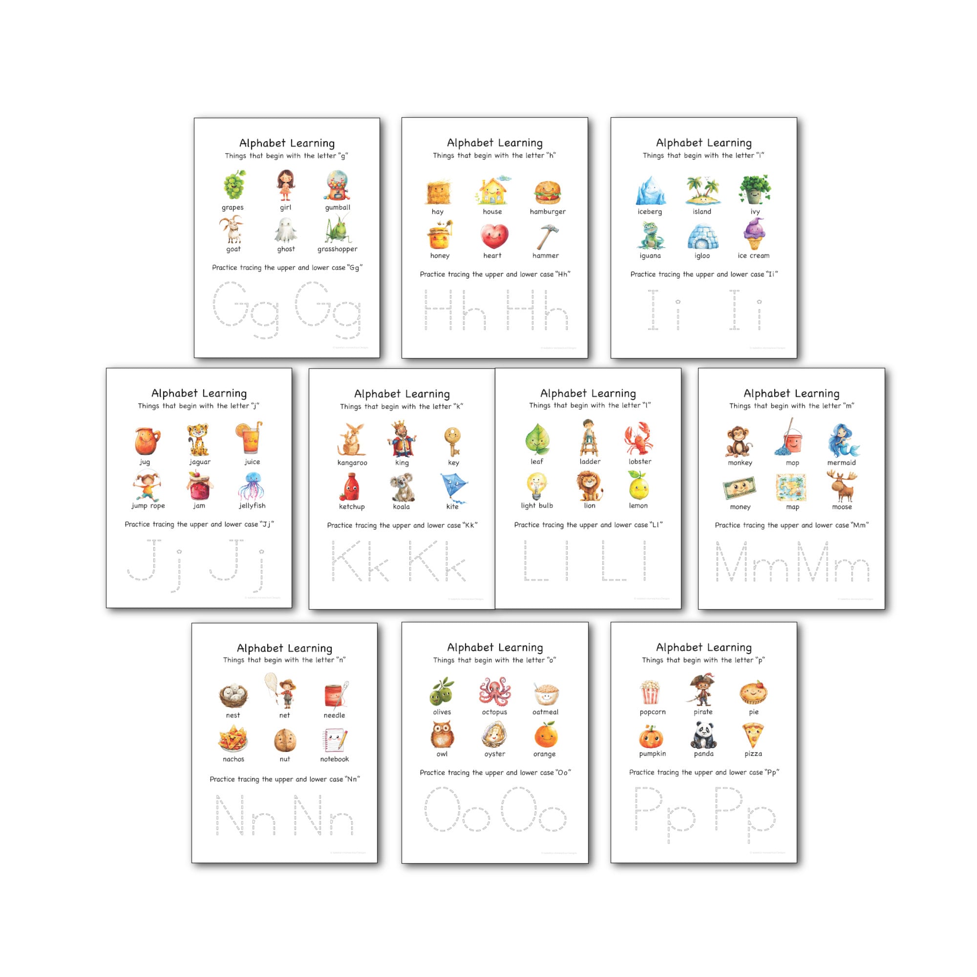 Alphabet Learning Activity Pages - Etsy